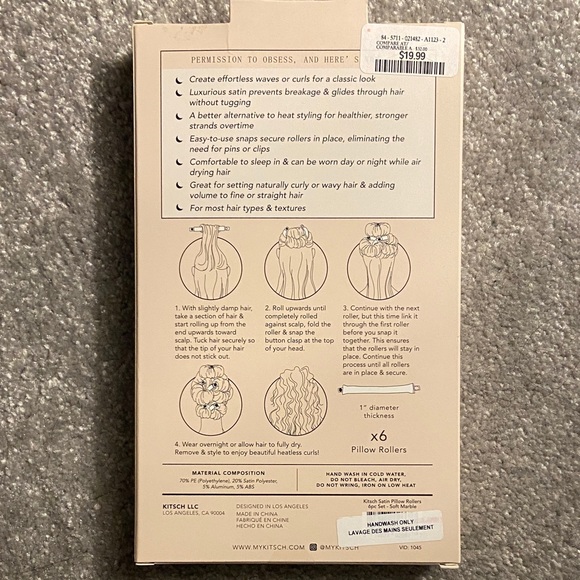 Kitsch | Accessories | Kitsch Satin Pillow Hair Rollers 5 Rollers ...